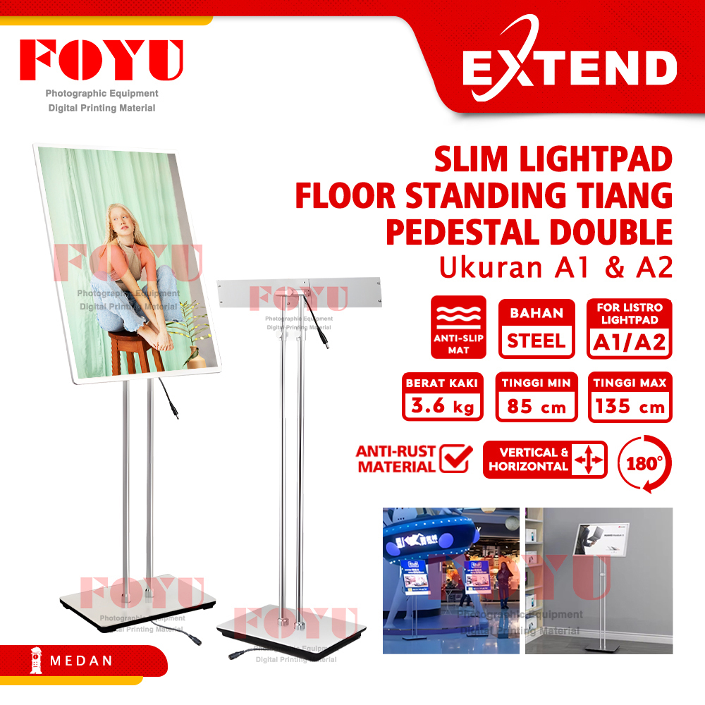 Jual Stand Tiang Listro Lampu Slim Lightpad Pedestal Double Penyangga ...