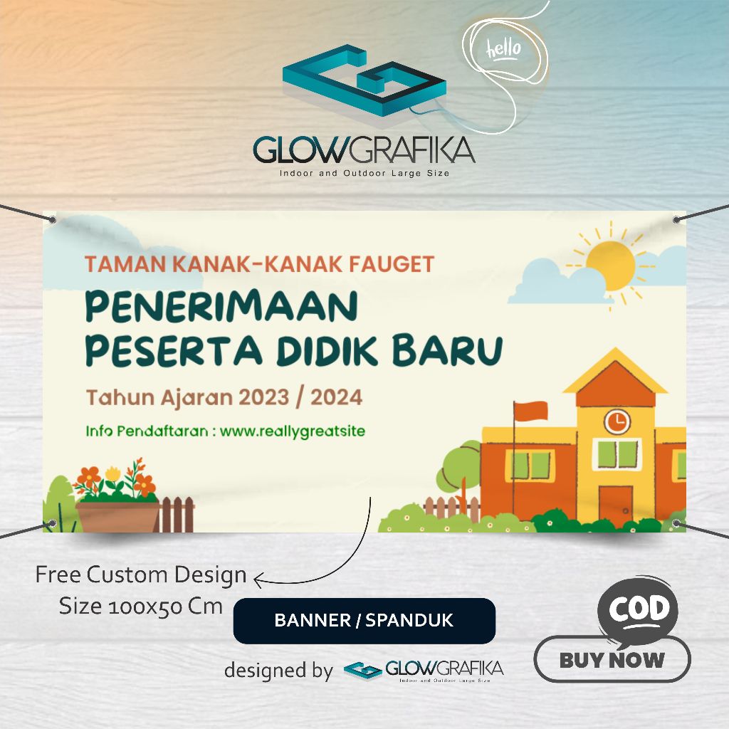 Jual Cetak Spanduk Banner PPDB TK Custom Nama | Shopee Indonesia