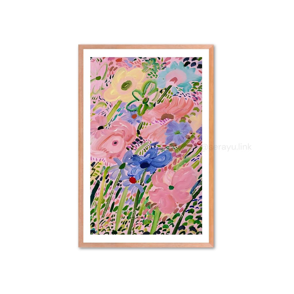 Jual Poster "Bunga Abstrak Aesthetic" Plus Bingkai Kayu Minimalis ...