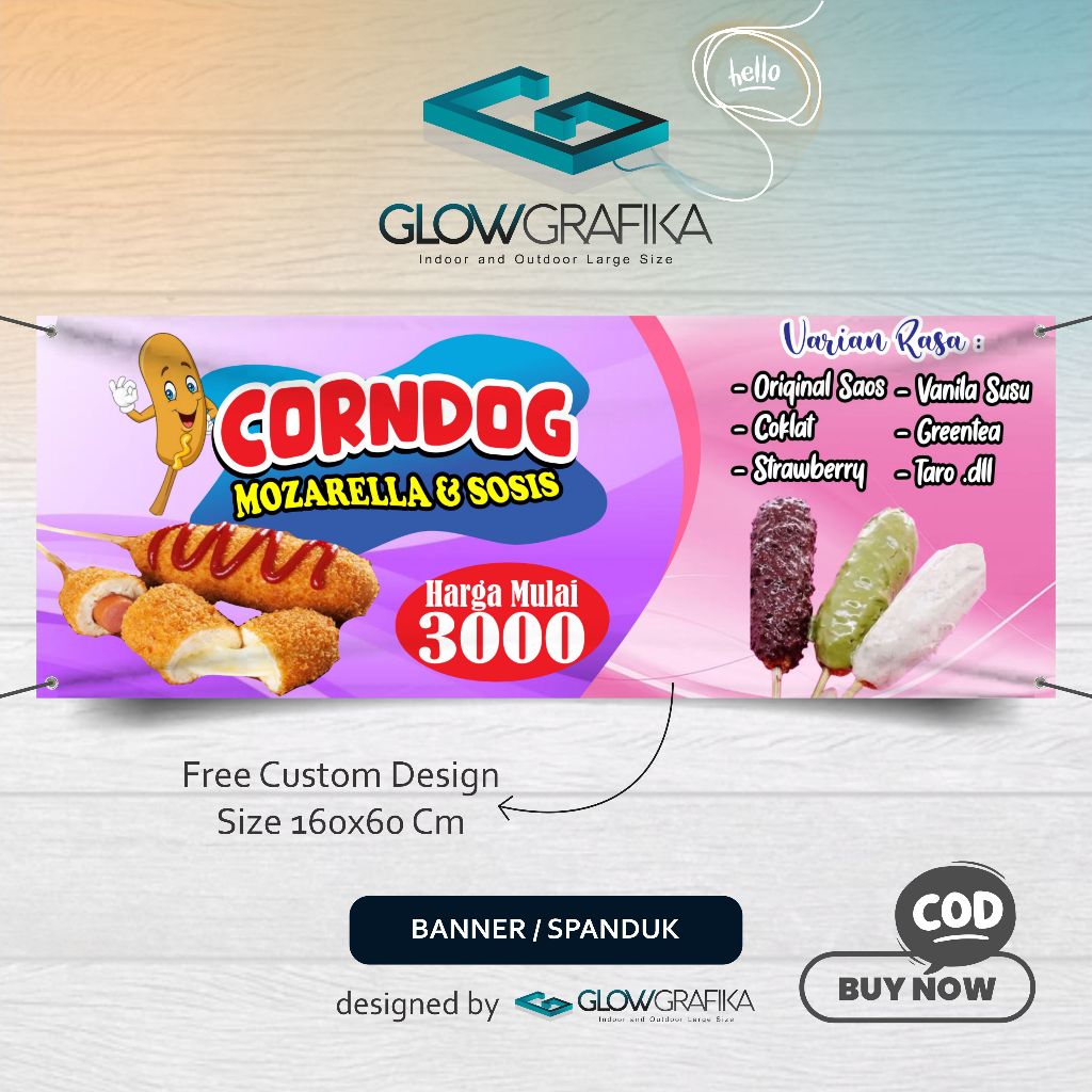 Jual Cetak Spanduk Banner Corndog Mozarella Sosis | Shopee Indonesia