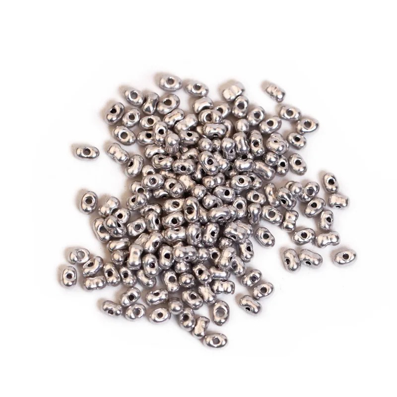 Jual manik KACANG Silver / gold / rose gold peanut beads chrome 3*6mm ...