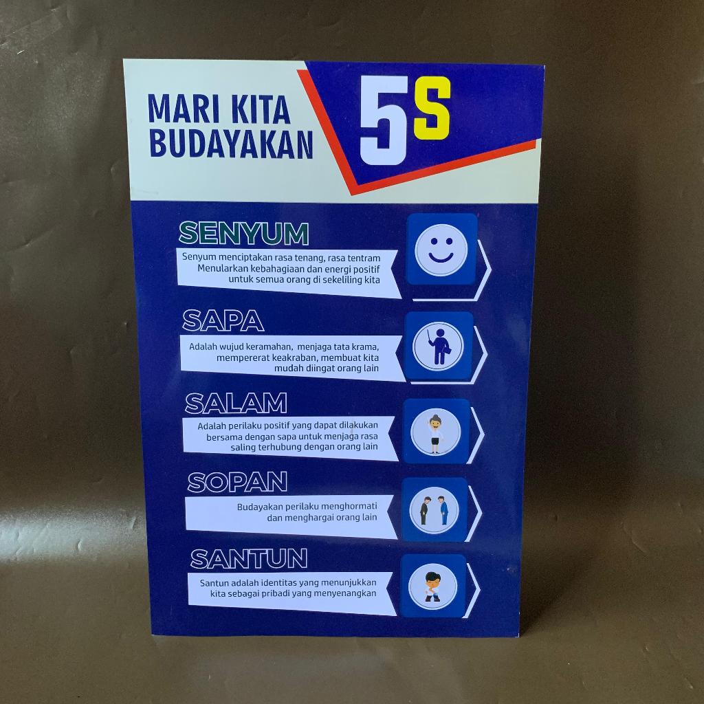 Jual Poster Budayakan 5S | Poster Peraturan Sekolah Kantor Perusahaan ...