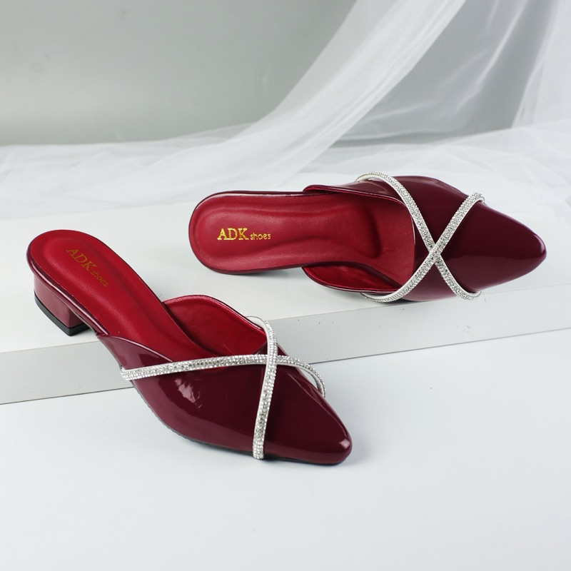 Jual Adks shoes heels mules JANET premium 3 cm sandal wanita | Shopee ...