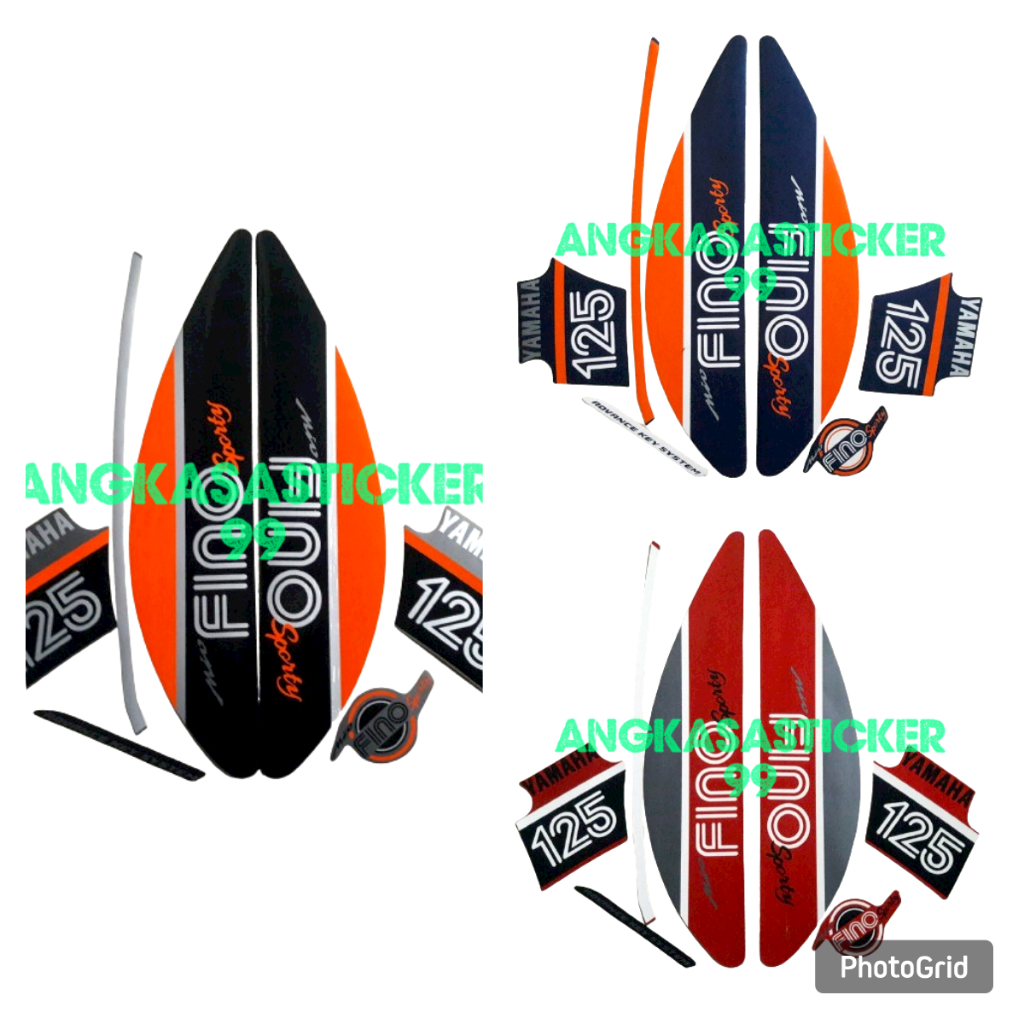 Jual sticker striping body motor yamaha fino 125 2017 standart fullset ...