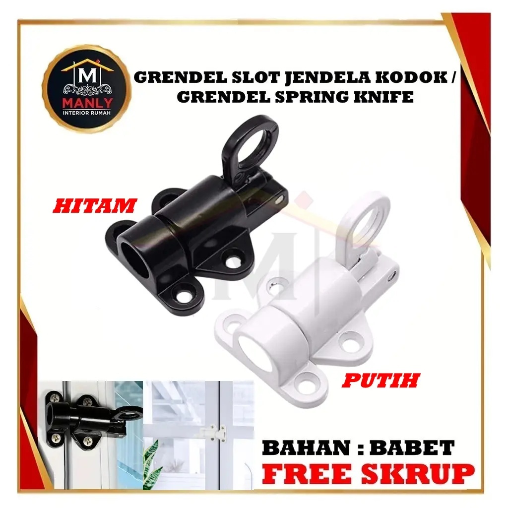 Jual Grendel Spring Knife Knip Bulat Kunci Jendela Aluminium Grendel ...