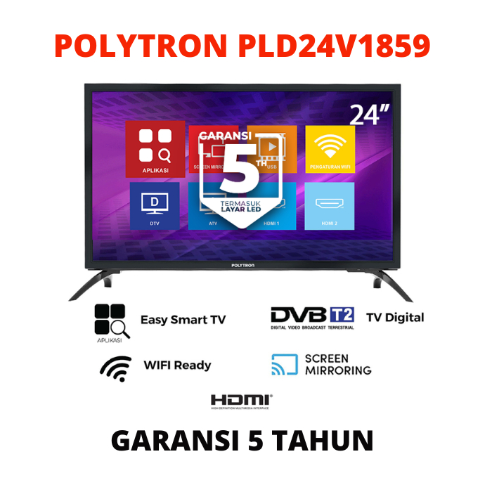 Jual LED POLYTRON PLD-24MV1859 DIGITAL EASY SMART TV SCREEN MIRRORING ...
