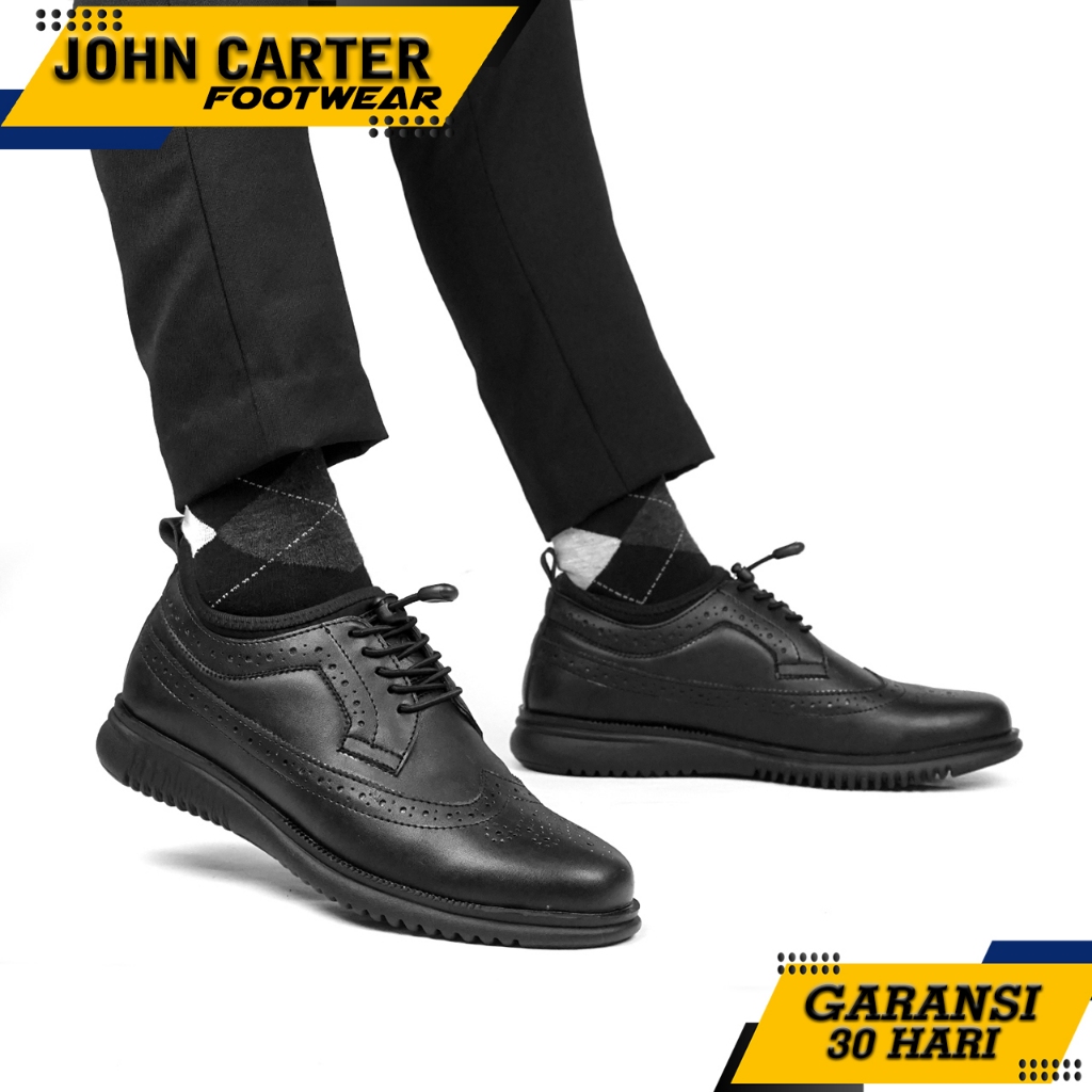 Jual JCF Louis Sepatu Pantofel Formal Longwing Brogue Pria Hitam ...