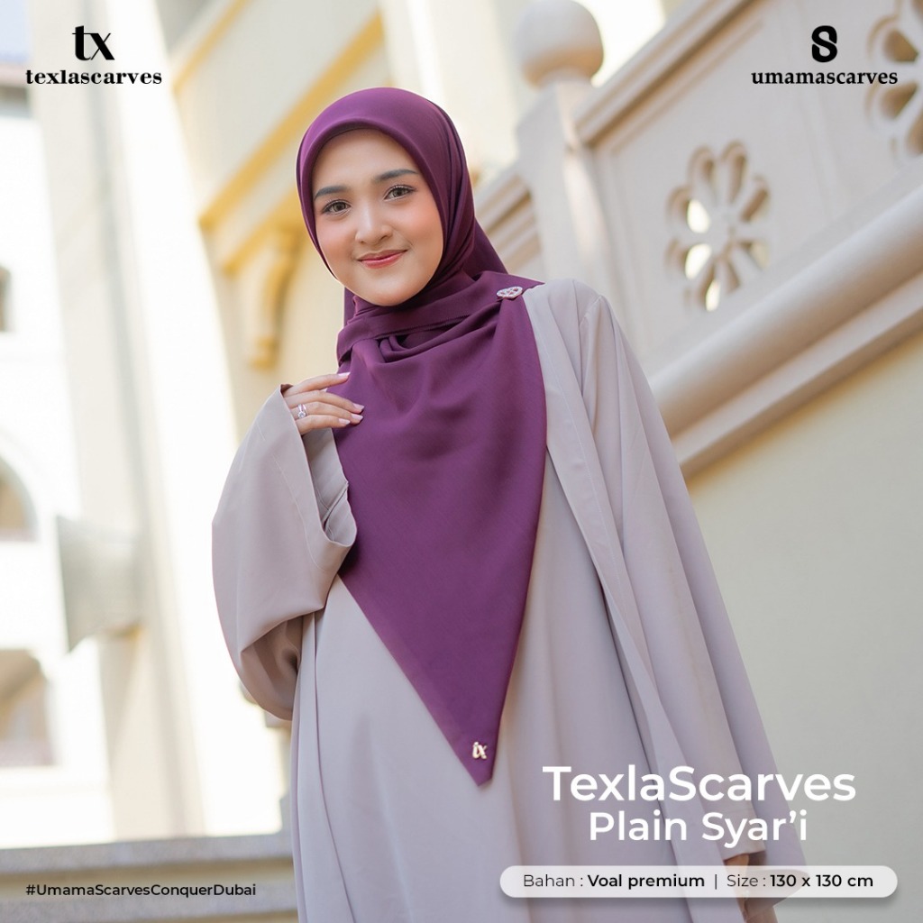 Jual SYARI POLOS TEXLA SCARVES BOX FREE BROOCH BY UMAMA SCARF Jilbab Umama Kerudung Voal Premium ...