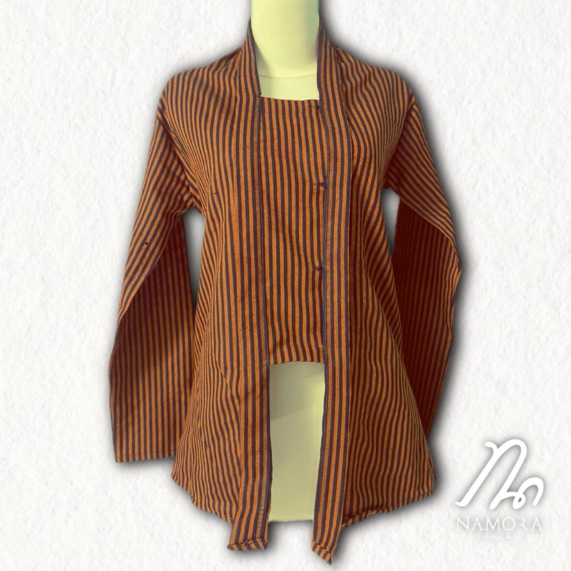Jual Baju Kebaya Lurik Tradisional Atasan Pakaian Adat Jawa Lengan Panjang Wanita Dewasa Warna ...