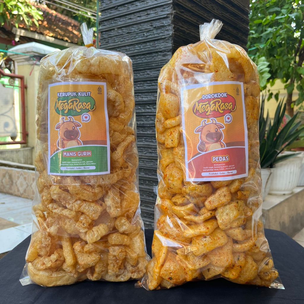 Jual isi 2 bungkus dorokdok kerupuk kulit sapi ( Rasa Pedas daun jeruk ...