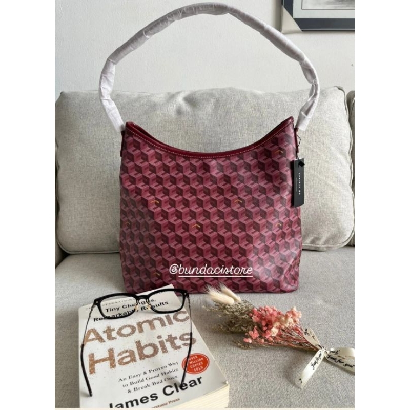 Jual ALESSO HOBO LARGE CHRISTY NG ORIGINAL (BURGUNDY) | Shopee Indonesia
