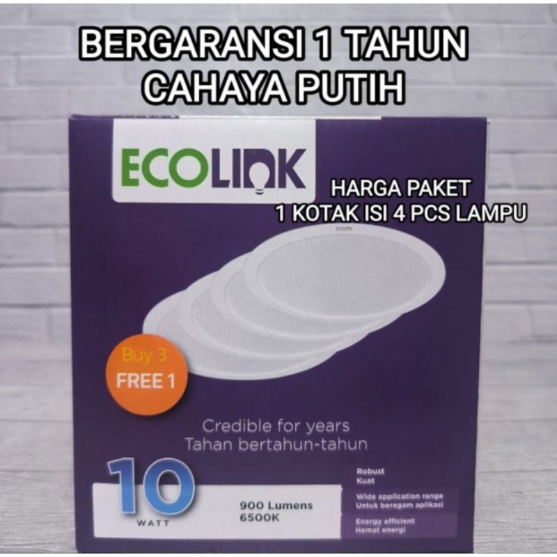 Jual ( PAKET ISI 4 PCS ) ECOLINK LAMPU PLAFON BULAT MULTIPACK DOWNLIGHT ...