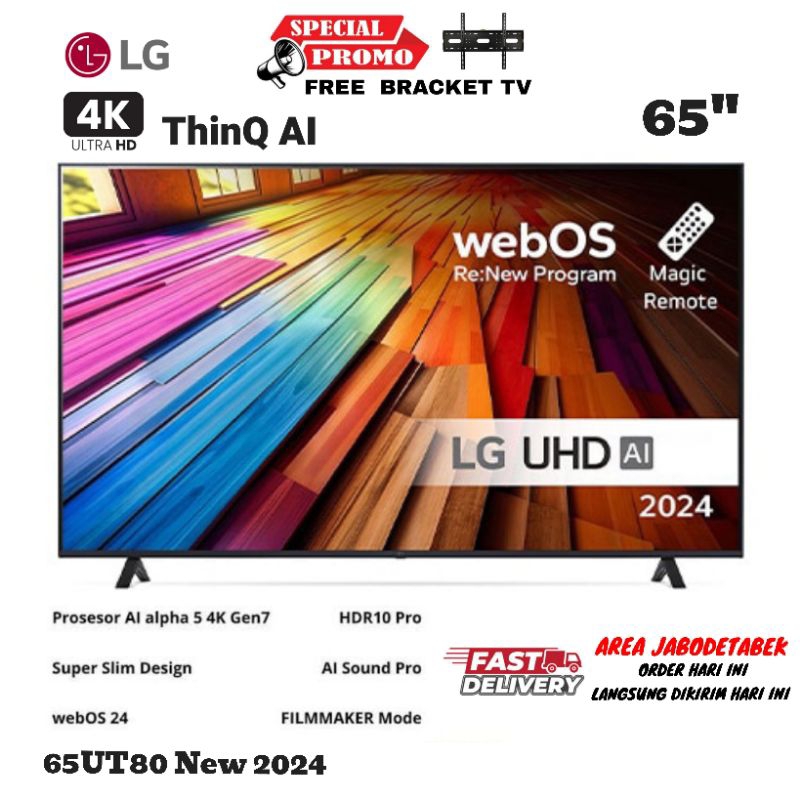 Jual New 2024! LG Real 4K UHD Smart TV 65 Inch - Magic Remote Voice ...