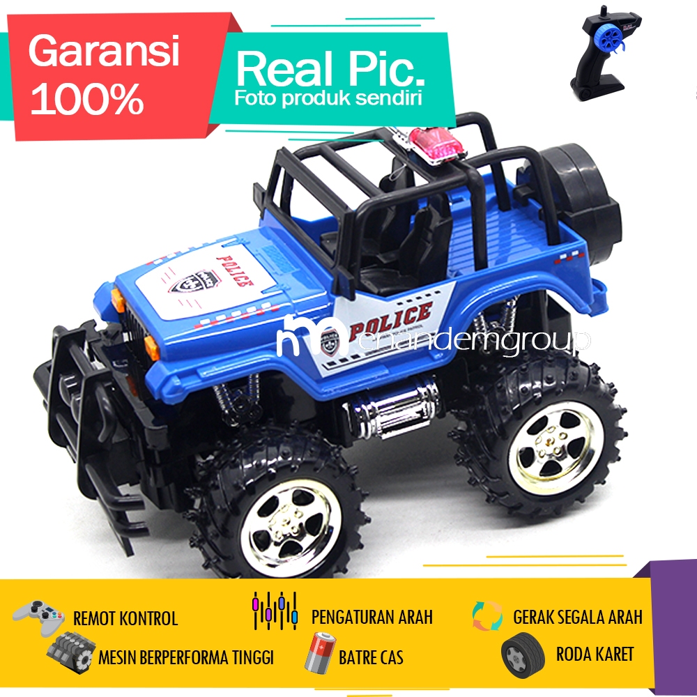 Jual Mainan Mobil Remot Kontrol RC Offroad Climbing Jeep Polisi Super Police Sirine | Shopee ...