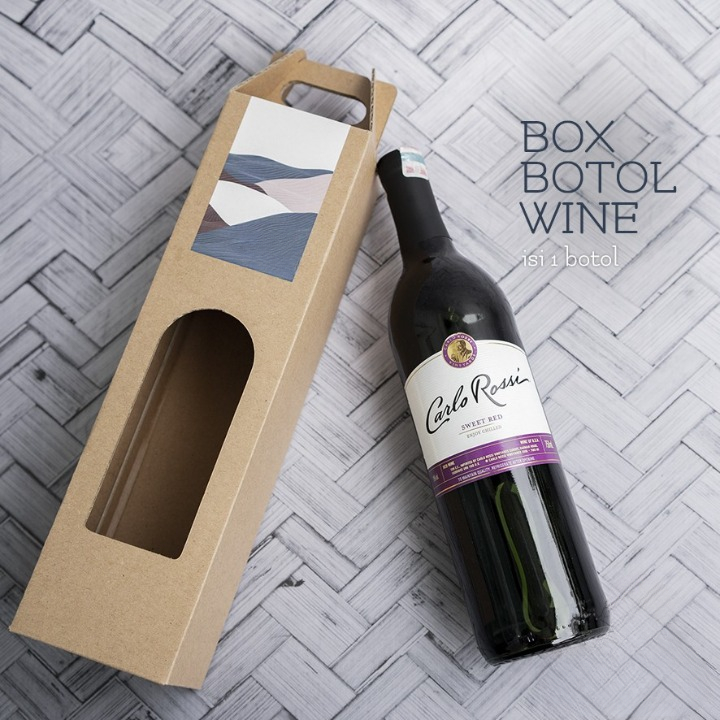 Jual Box Kemasan Botol Wine Dus Jinjing botol ukuran 8,5x8,5x31cm kotak ...