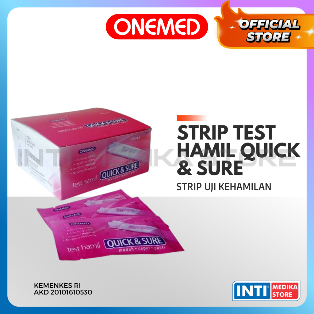 Jual ONEMED - Strip Alat Test Hamil QUICK & SURE | Test Pack Uji ...