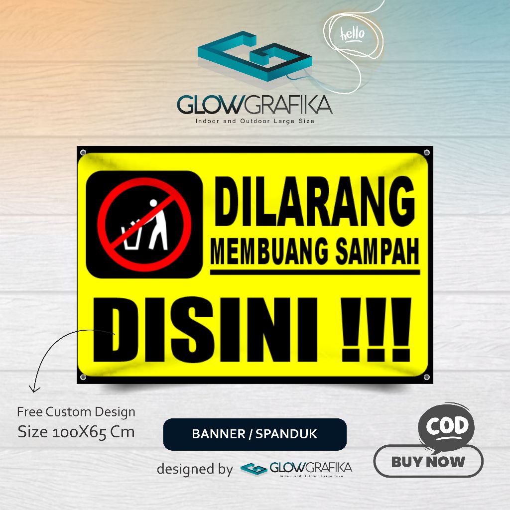 Jual Cetak Spanduk Banner Dilarang Buang Sampah Disini | Shopee Indonesia