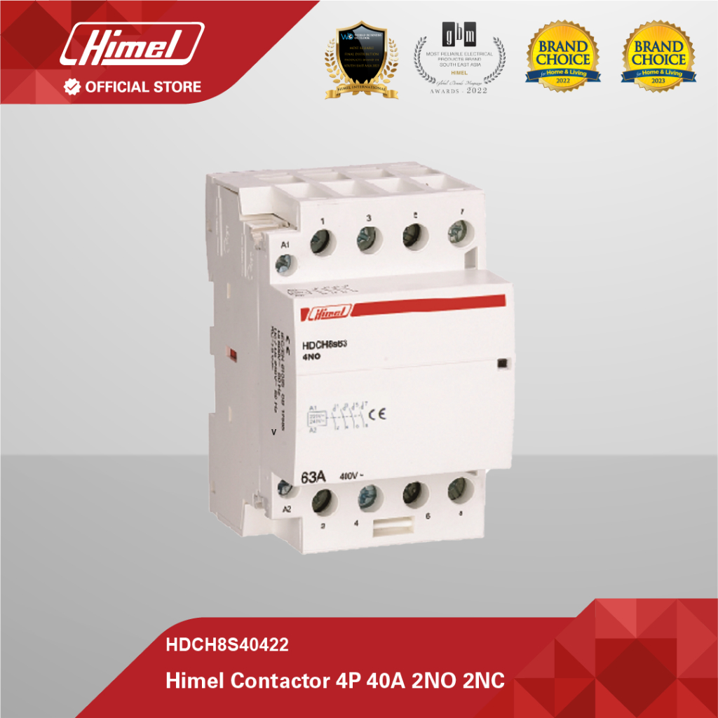 Jual Himel Modular Contactor 4P 40A 2NO 2NC - HDCH8S40422 | Shopee ...