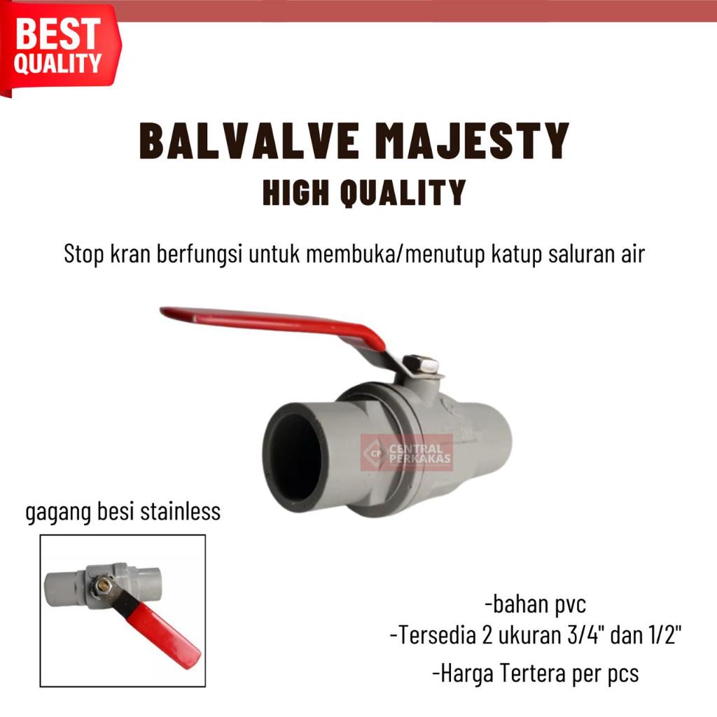 Jual Balvalve PVC / Ballvalve PVC / Stop kran Air 1/2" 3/4" / Ball ...