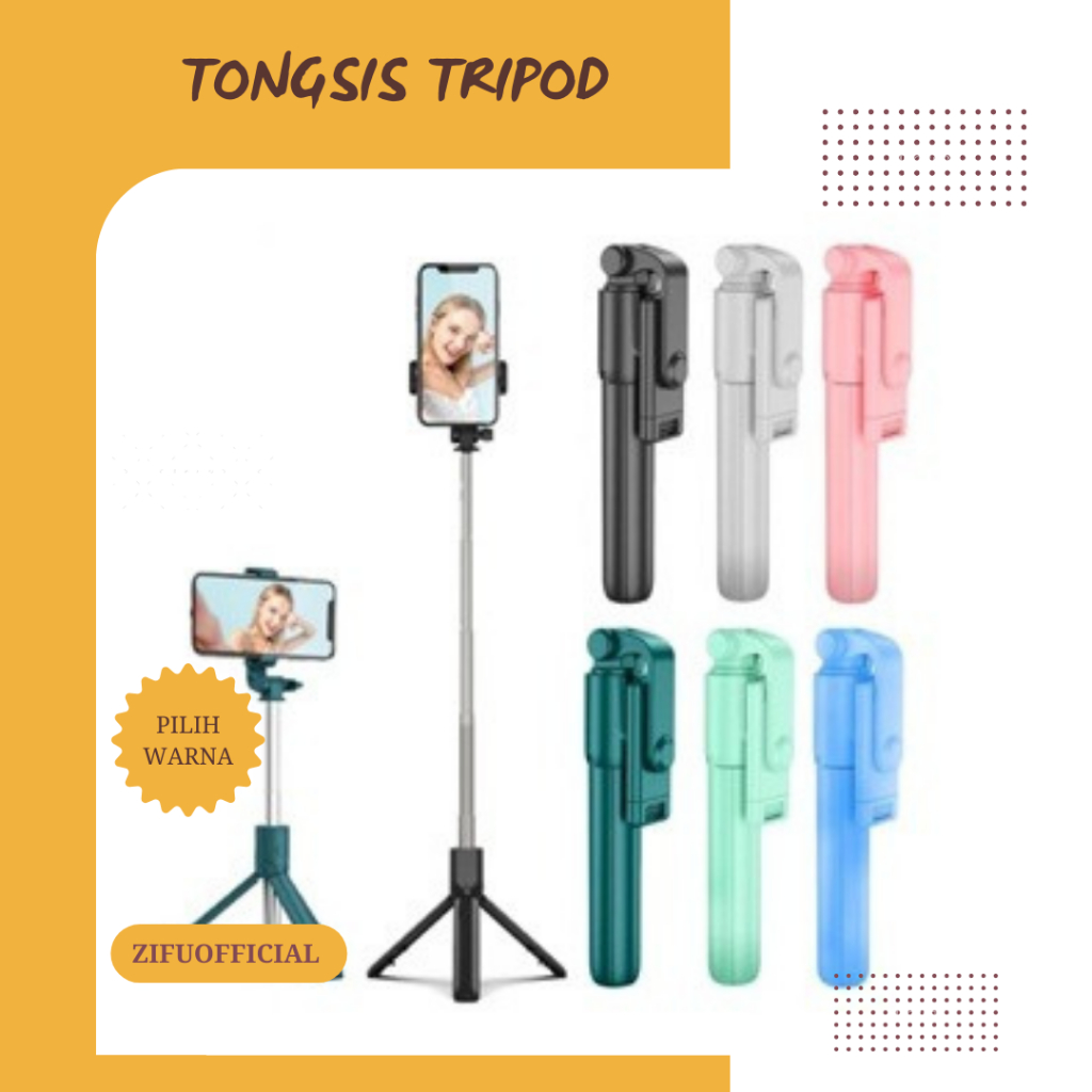 Jual ZIFU ︎ Tongsis Tripod Bluetooth 4in1 Selfie Stick Remote Action ...