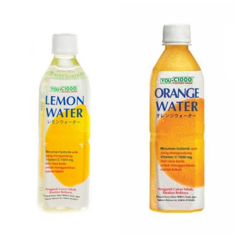 Jual you c 1000 lemon water 500ml orange water 500ml satuan | Shopee ...