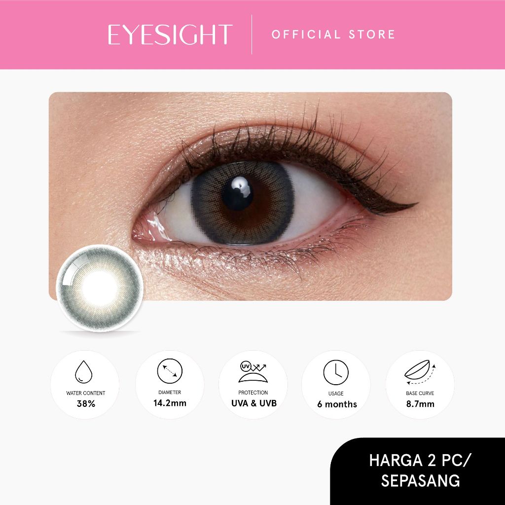 Jual EYESIGHT LENSES Softlens Princess by EOS - Coco Gray (2pcs ...