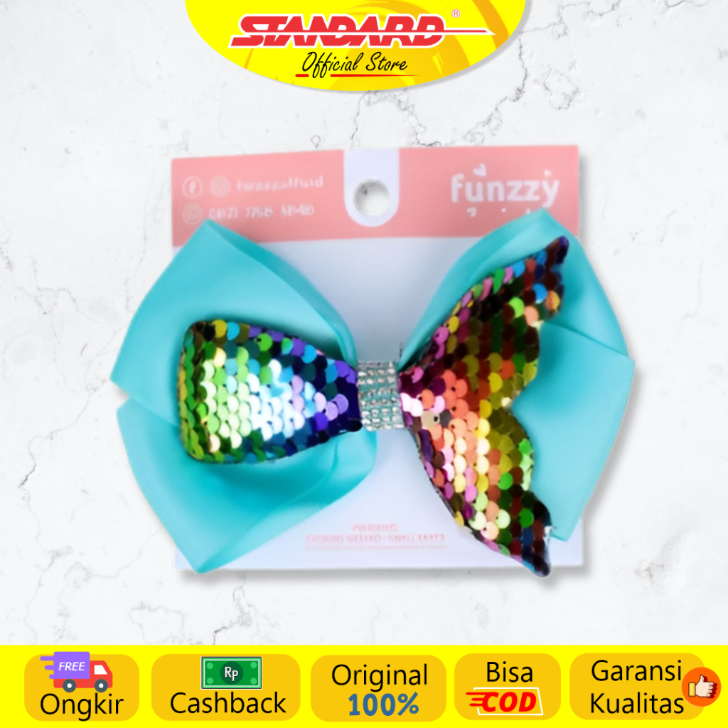 Jual Standard - Funzzy Mermaid / Rainbow Ribbon Hair Clip ( Pita ...