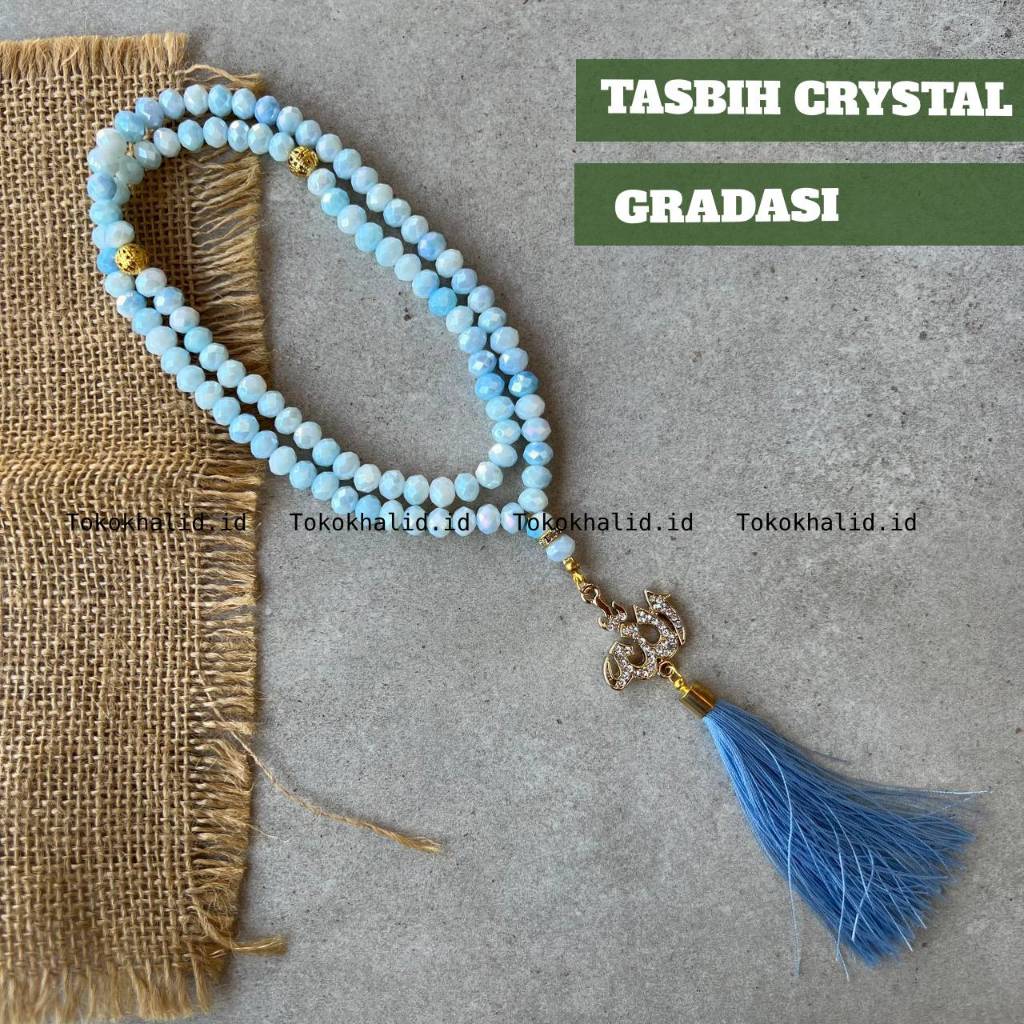 Jual TASBIH CRYSTAL GRADASI MULTI WARNA + LAFADZ ALLAH / 99 BUTIR / 8MM ...