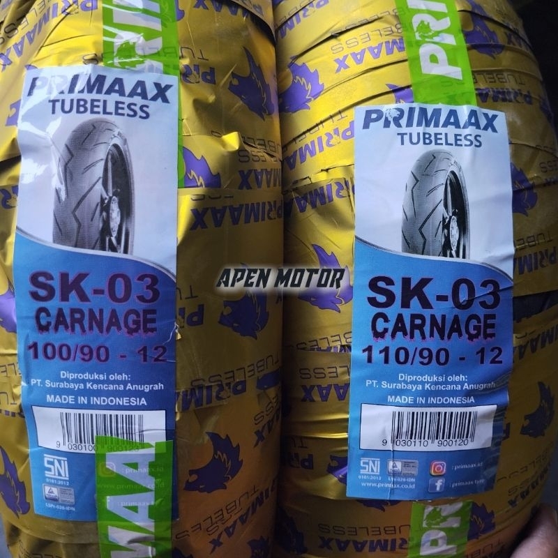 Jual 1 Set Ban Scoopy Ring 12 Primax SK-03 100/90-12 & 110/90-12 Tubeless | Shopee Indonesia