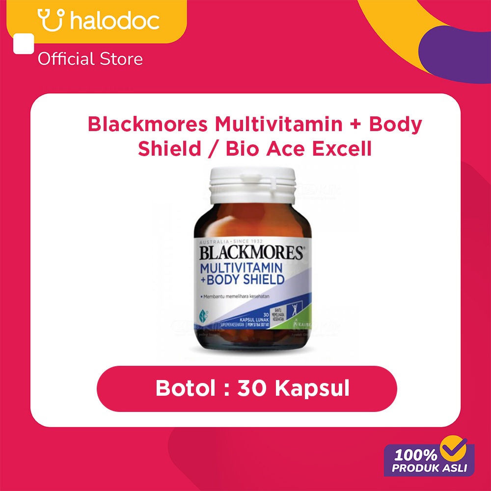 Jual Blackmores Multivitamin + Body Shield / Bio Ace Excell 30 Kapsul ...