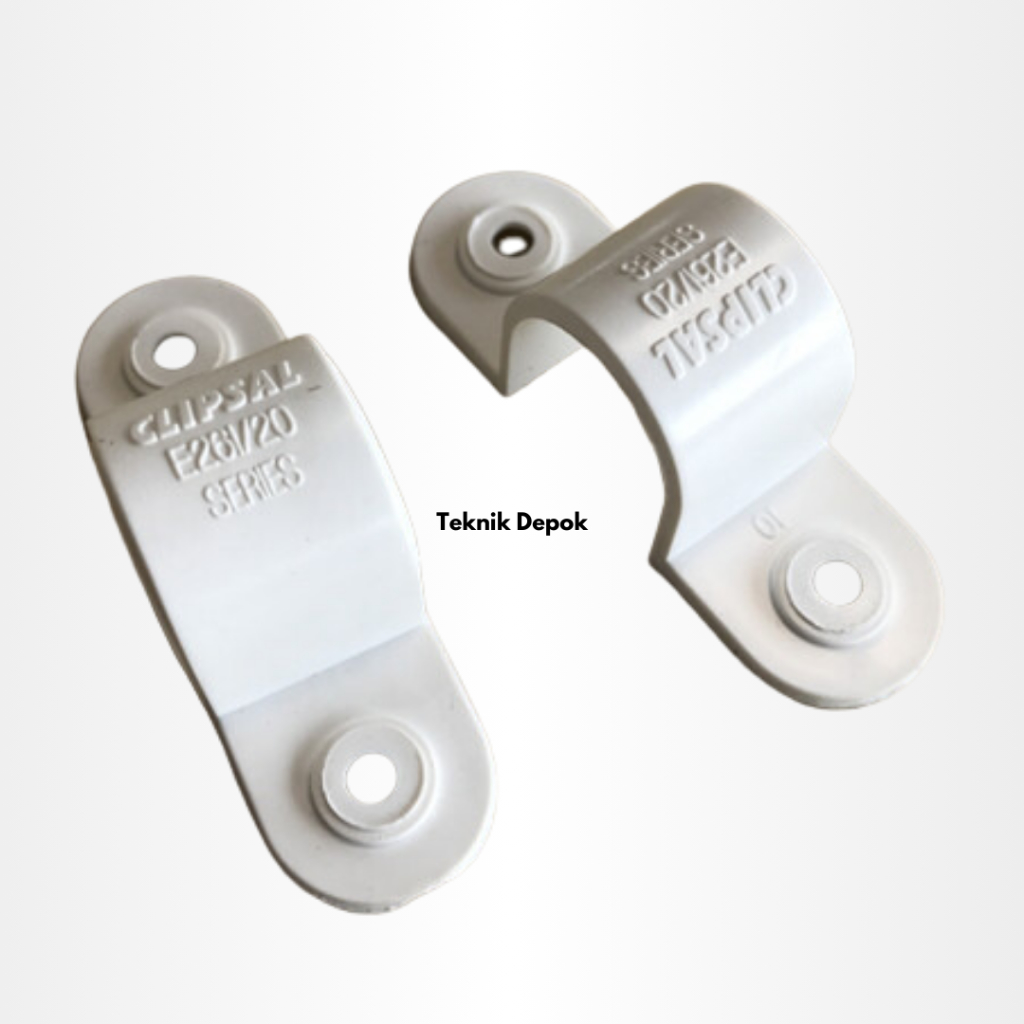 Jual Clamp PVC Clipsal 20 mm Putih Klem Pipa Paralon Listrik Conduit ...