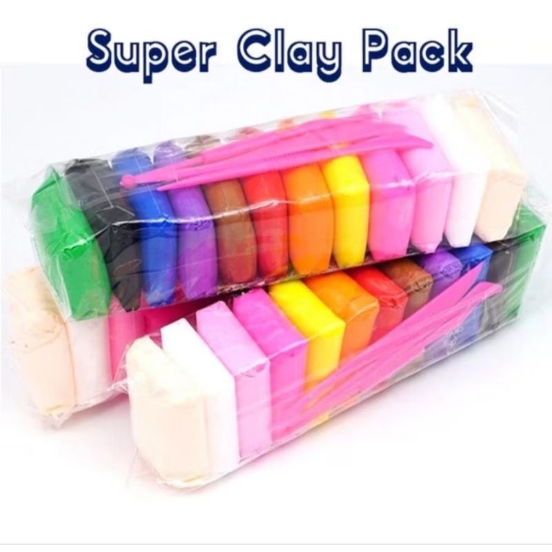 Jual Clay mainan warna warni clay isi 12 mainan anak clay polymer ...