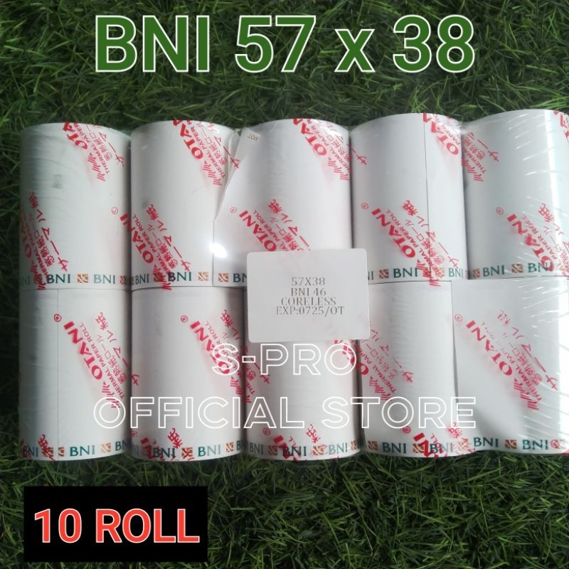 Jual 10 ROLL KERTAS STRUK BANK MANDIRI/BNI 57X38 58X38 57X40 58X40MM ...
