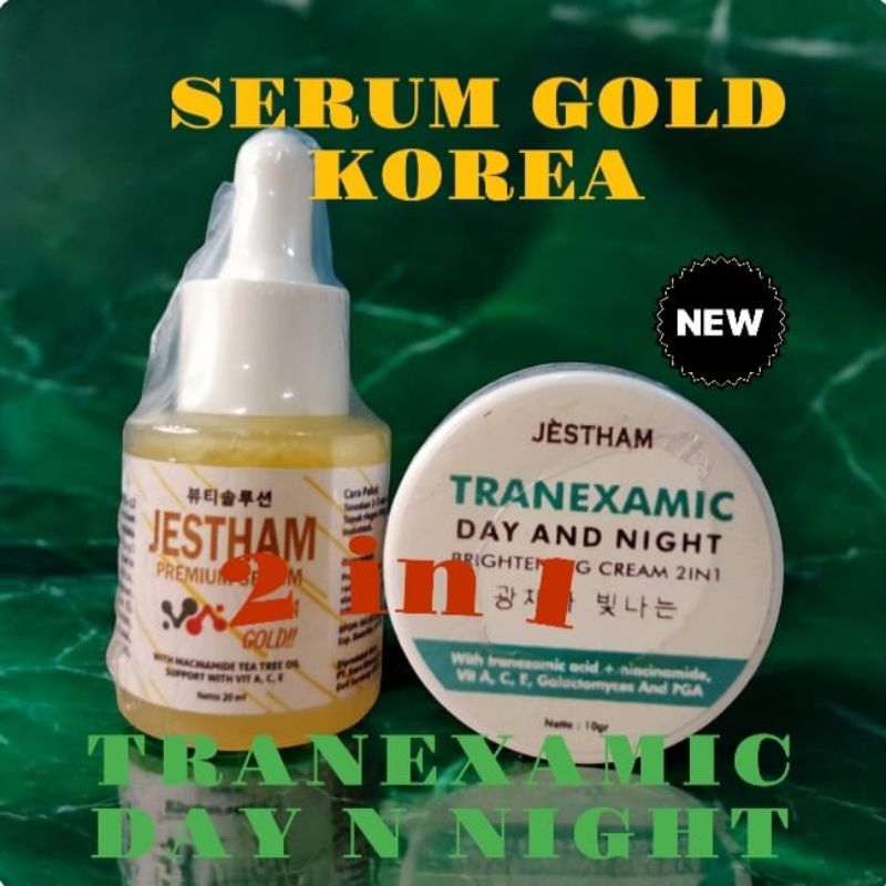 Jual JESTHAM TRANEXAMIC DAY AND NIGHT CREAM + SERUM GOLD PREMIUM KOREA ...