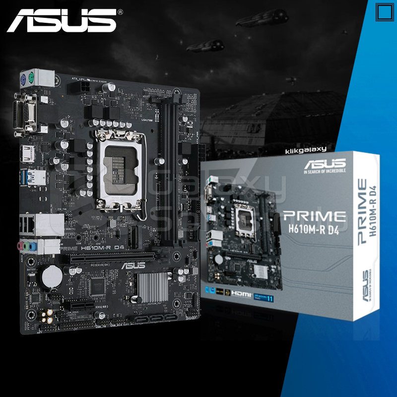 Jual ASUS PRIME H610M-R D4 Intel LGA1700 H610 DDR4 Raptor Lake Motherboard | Shopee Indonesia