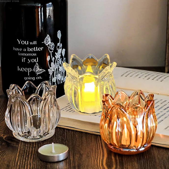 Jual KF7 Lampu Led Lilin Bentuk Bunga Tulip Bahan Akrilik Kristal Lampu ...