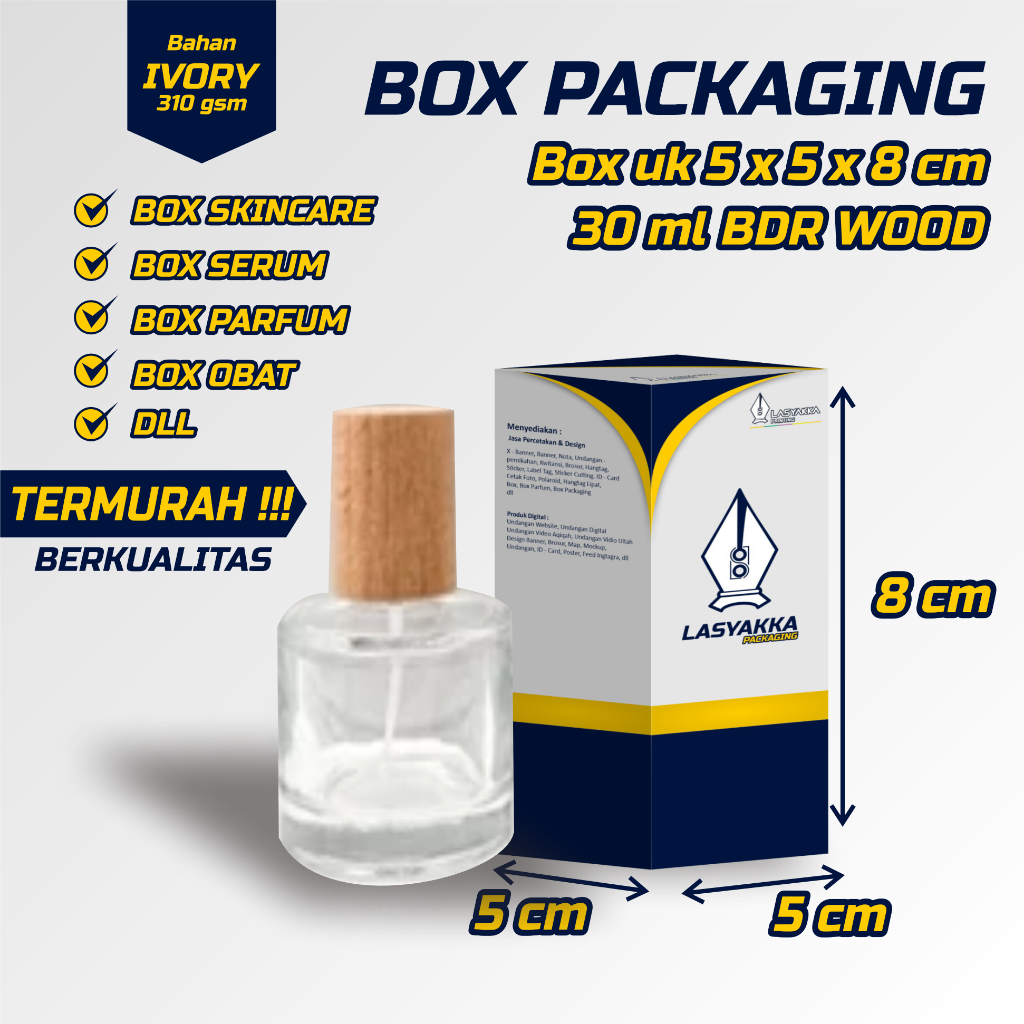 Jual box bdr wood 30 ml custom / kardus botol wood bdr 30 ml custom ...