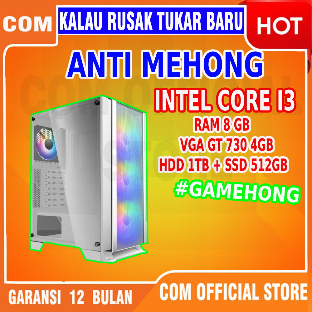 Jual KOMPUTER GAMING FULL SET computer rakitan INTEL CORE I3 murah Ram ...