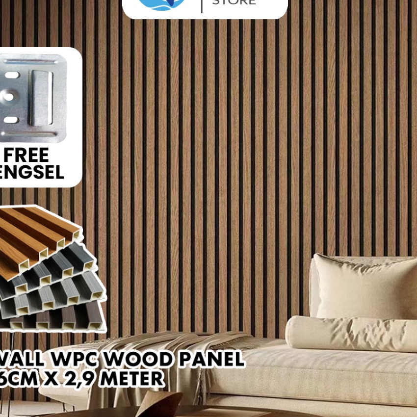 Jual Terlaris Paus Biru Wood Panel WPC Dinding Motif Kayu 3D Wallpanel PVC Kisi Kisi Kayu 29 ...