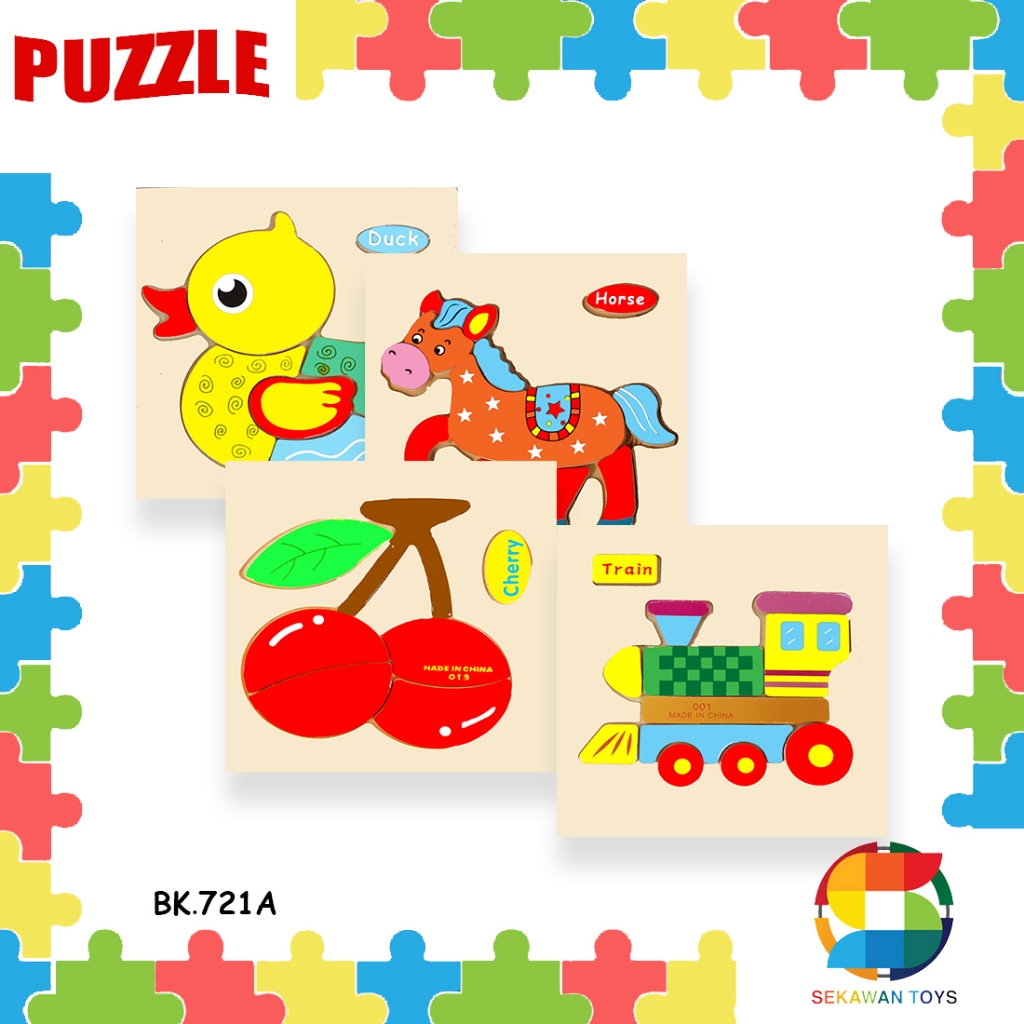 Jual Mainan Anak Puzzle Kayu Mini/ Mainan Edukasi Wooden Puzzle/ Puzzle ...
