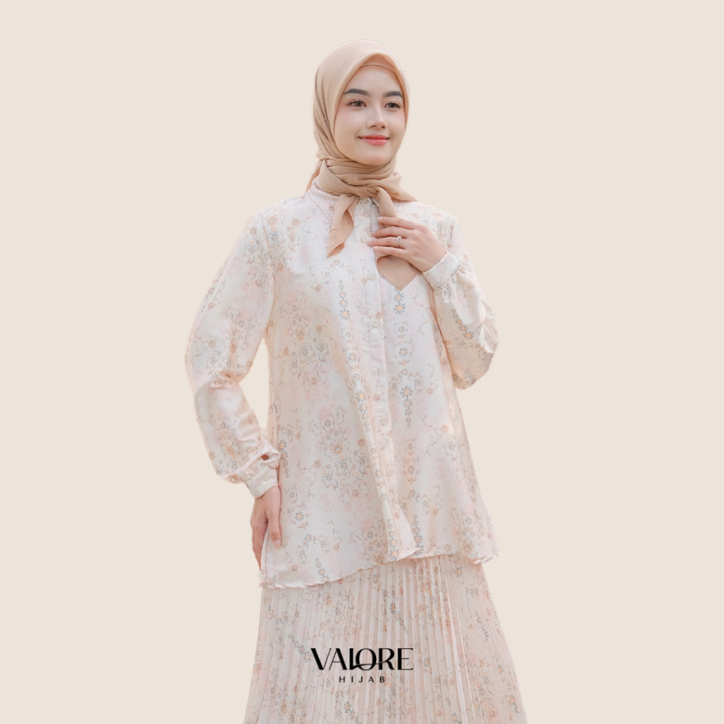 Jual Valore Hijab - One Set Lady Sky Cream | Shopee Indonesia