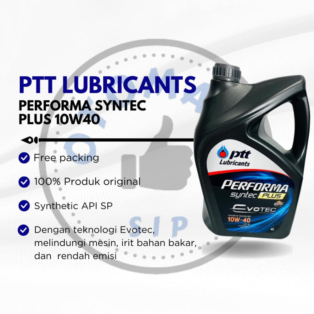 Jual Oli Bensin PTT Lubricants Performa Syntec Plus 10W40 API SP 4L ...
