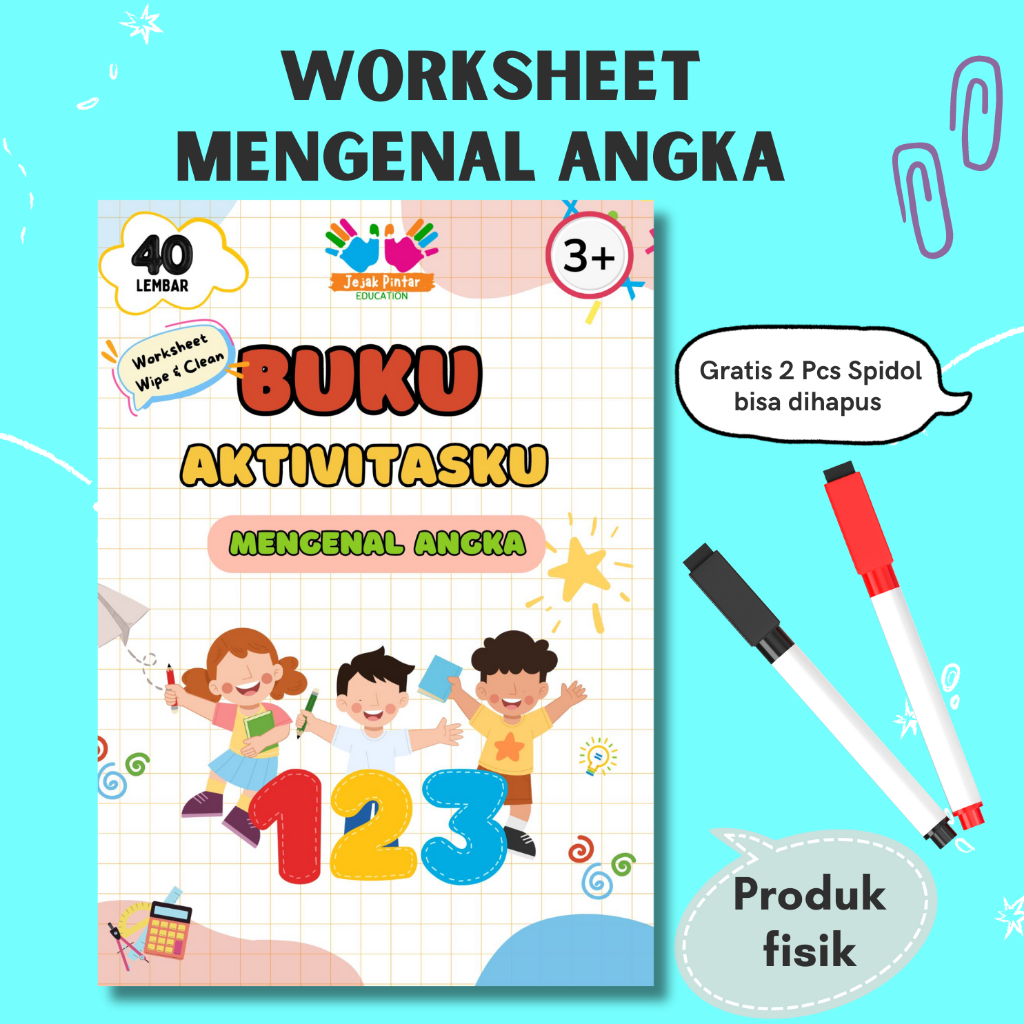 Jual Activity Worksheet Seri Angka- Lembar Kerja Edukasi Aktivitas Anak ...
