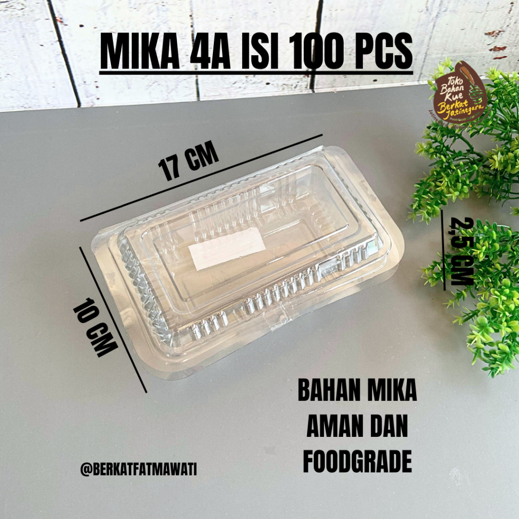 Jual MIKA 4A ISI 100 PCS / MIKA KEMASAN MAKANAN / BOX MIKA PERSEGI ...