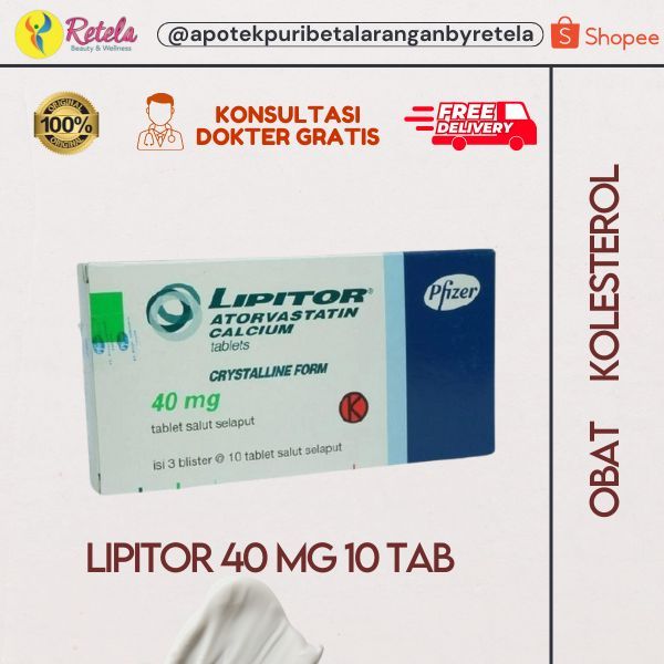 Jual LIPITOR 40MG 1 STRIP 10 TABLET | Shopee Indonesia