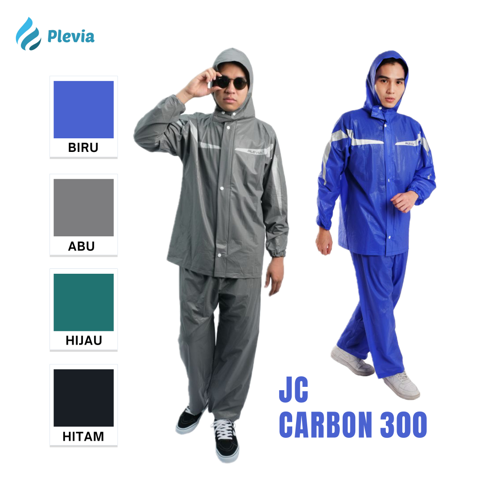 Jual PLEVIA - Jas Hujan Dewasa Carbon 300 / Rain Coat Set Jaket ...