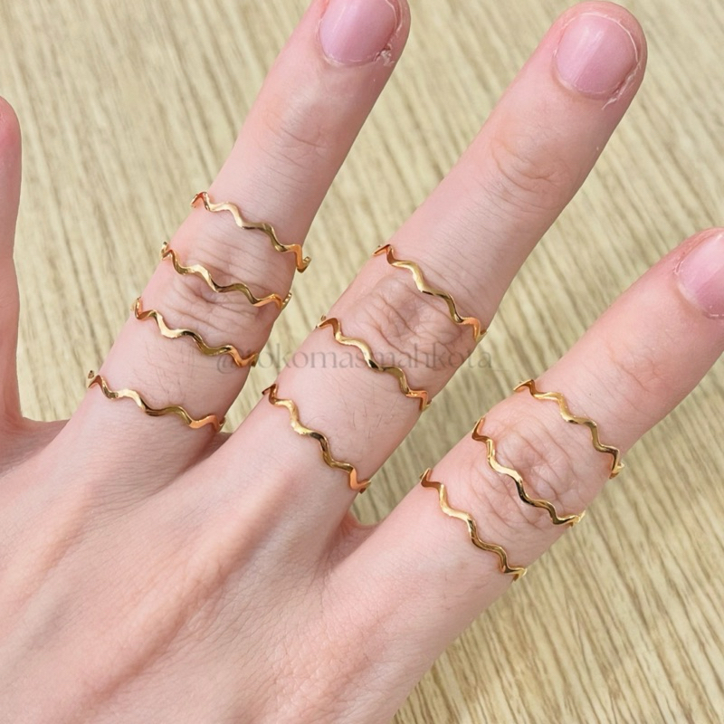 Jual CINCIN STACKING SAFARI KOREA CINCIN GELOMBANG 8K | Shopee Indonesia