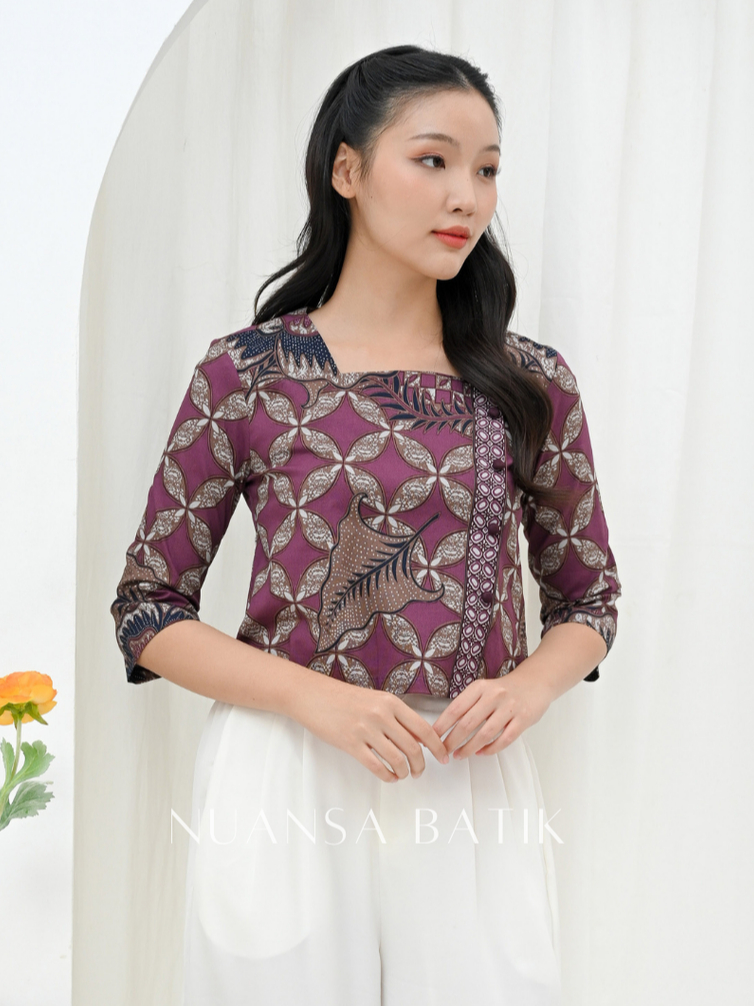 Jual Nuansa Batik Blouse Batik Model Crop Lengan 7/8 Bahan Katun ...