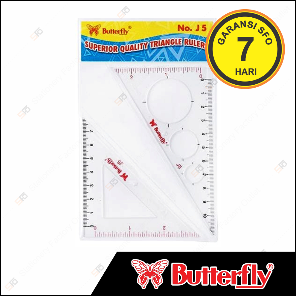Jual Penggaris Segitiga Butterfly J5 | Shopee Indonesia