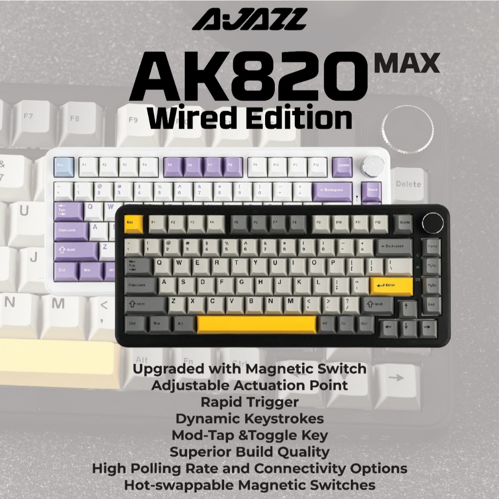 Jual Ajazz Ak820 MAX HE With Magnetic Switch Rapid Trigger Gaming keyboard | Shopee Indonesia